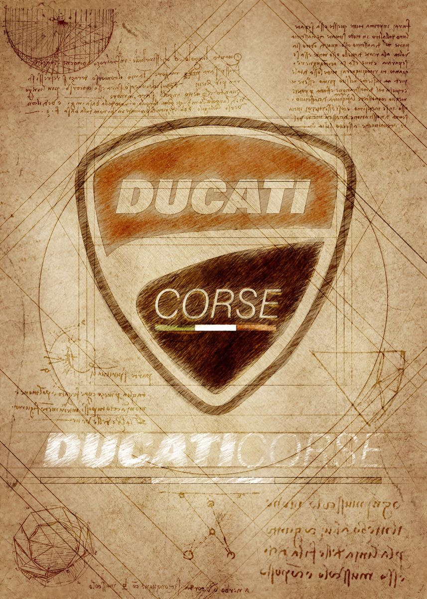 'Ducati' Poster, picture, metal print, paint by Black Iris | Displate