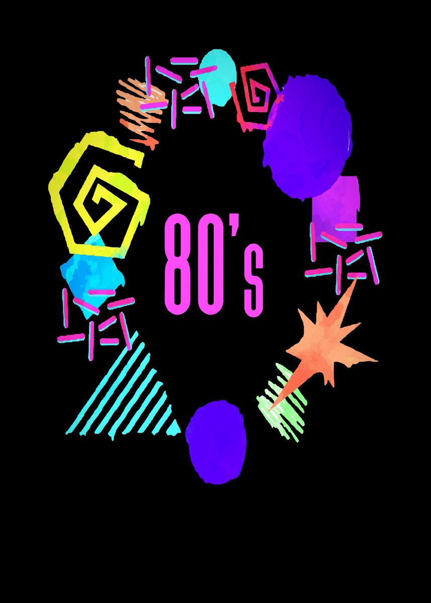 '80s retro 80s party' Poster, picture, metal print, paint by ...