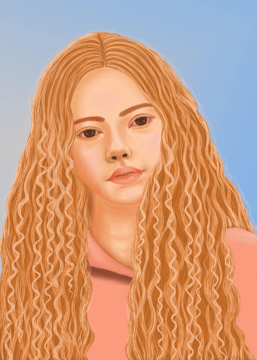 'Emily the Girl in Pink' Poster, picture, metal print, paint by Akshat ...