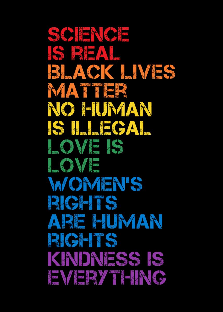 'Science Is Real Black' Poster, picture, metal print, paint by Phil ...