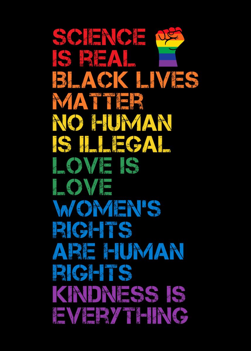 'Science Is Real Black' Poster, picture, metal print, paint by Phil ...