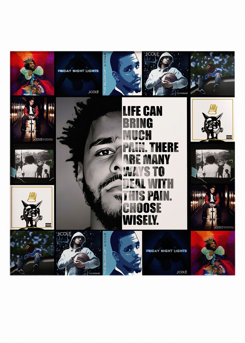 'j cole' Poster, picture, metal print, paint by HANA STUDIO | Displate