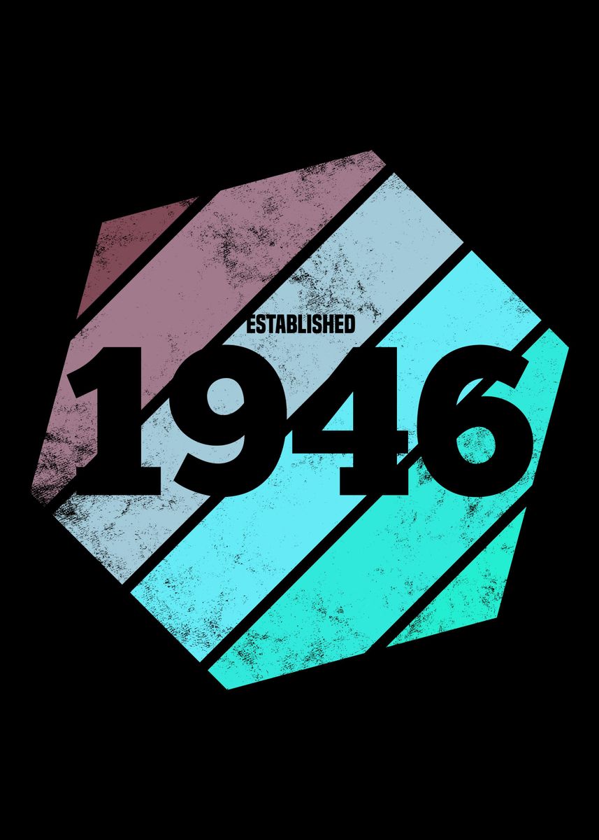 'Established 1946' Poster, picture, metal print, paint by royalsigns ...