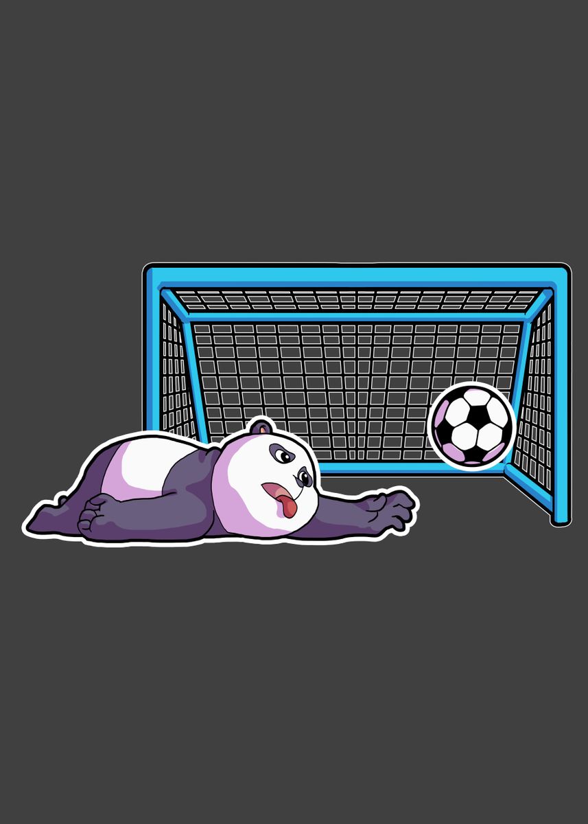 'Panda Goalkeeper Football' Poster, picture, metal print, paint by ...