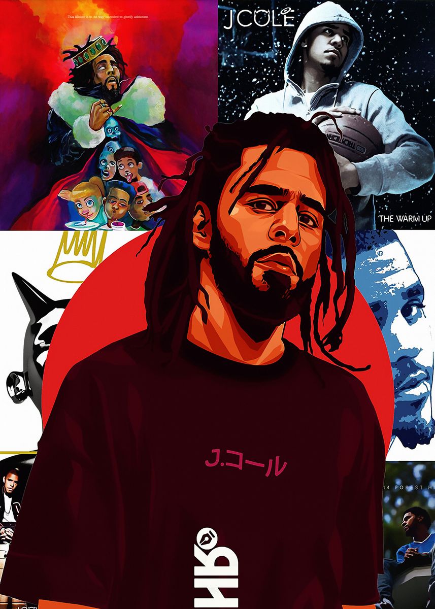 'j cole' Poster, picture, metal print, paint by HANA STUDIO | Displate