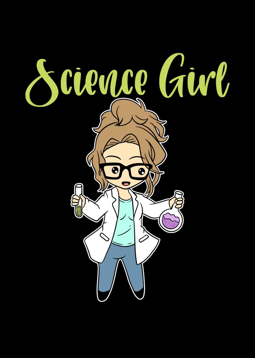 'Science Girl Laboratory' Poster, picture, metal print, paint by Roland ...