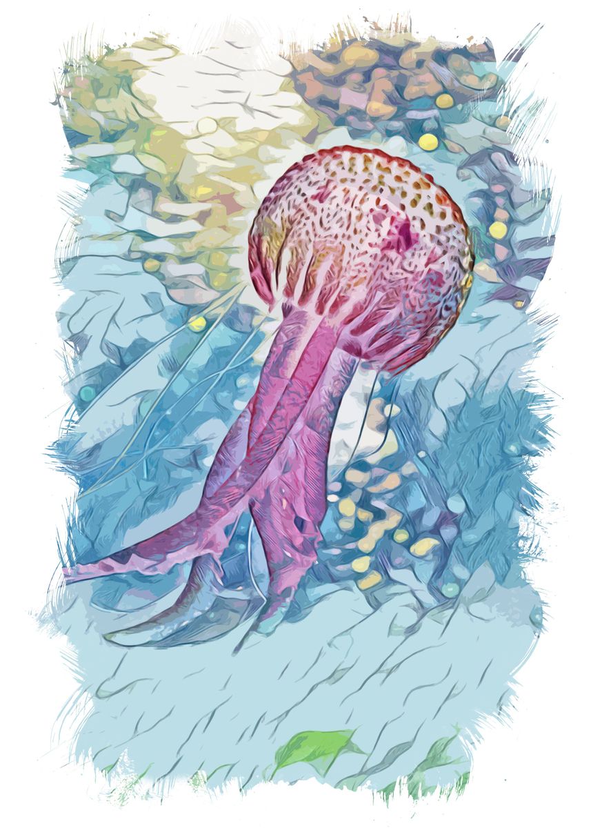 'Jellyfish Abstract Poster' Poster by OliArt | Displate
