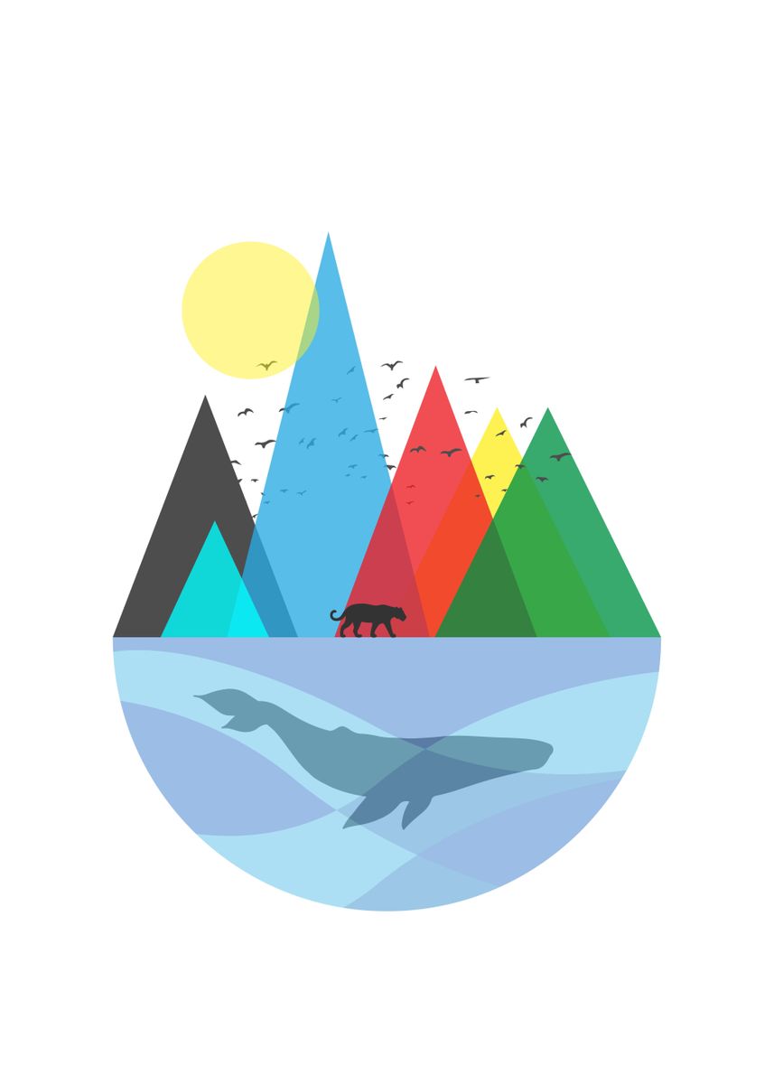 'A Geometric World' Poster by Francois Ringuette | Displate