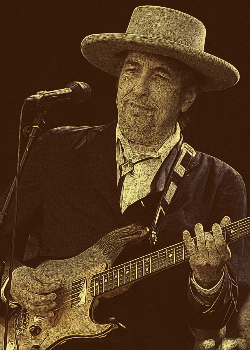 'Bob Dylan Retro Vintage 4' Poster, picture, metal print, paint by Oizy ...