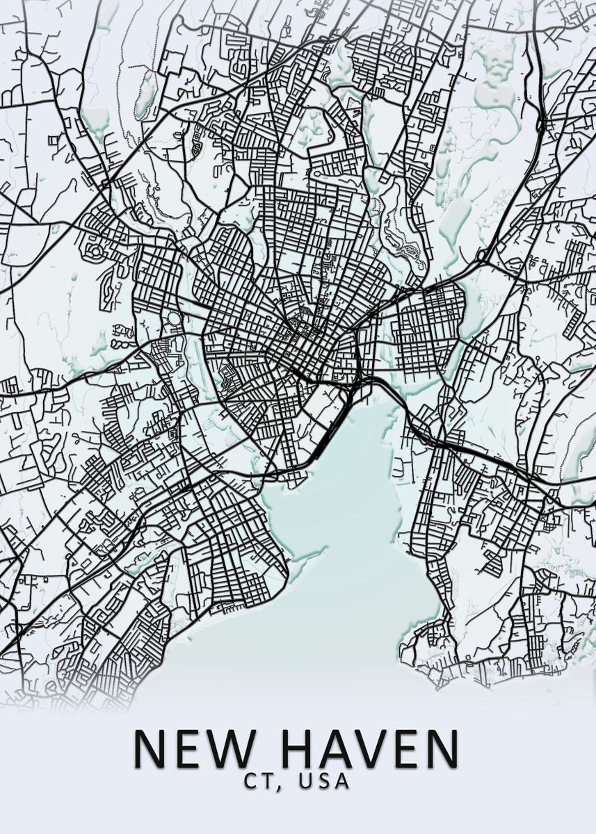 'New Haven CT USA' Poster by City Map Art Prints | Displate