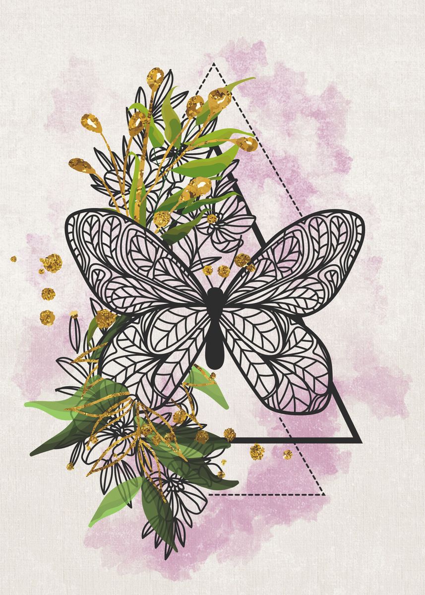 'Soul Butterfly' Poster, picture, metal print, paint by AndrejZT | Displate