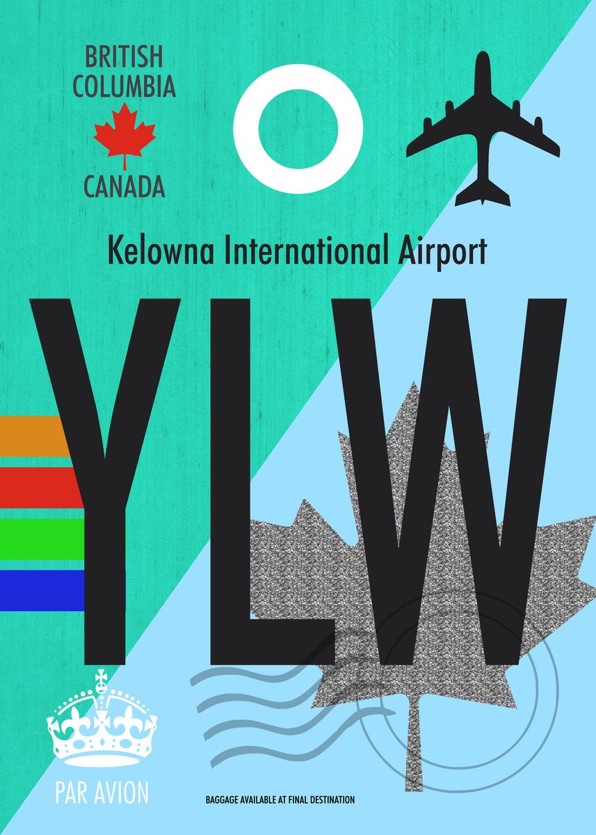 'KELOWNA AIRPORT YLW' Poster, picture, metal print, paint by Atomic ...