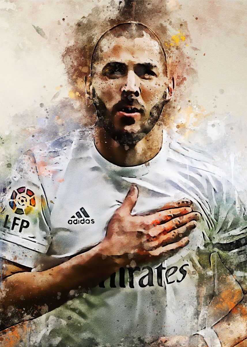 'Karim Benzema' Poster, picture, metal print, paint by Mcgilvery Colby ...