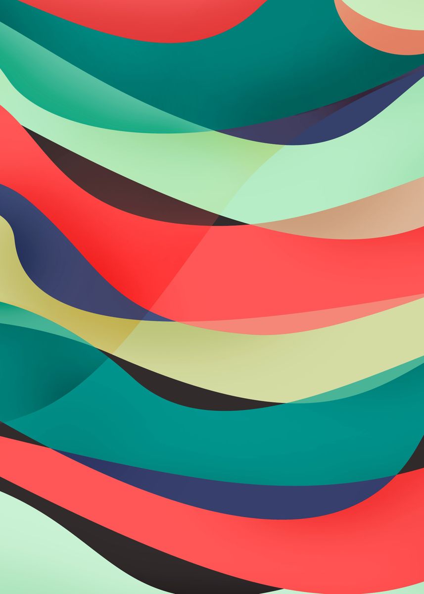 'Color Waves 2wo' Poster, picture, metal print, paint by Peter Awax ...