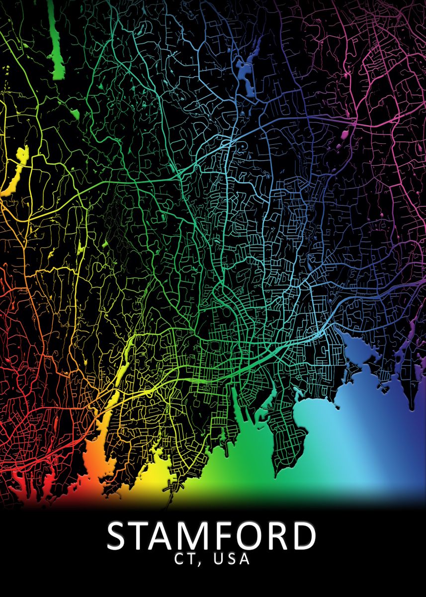 'Stamford CT USA' Poster by City Map Art Prints | Displate