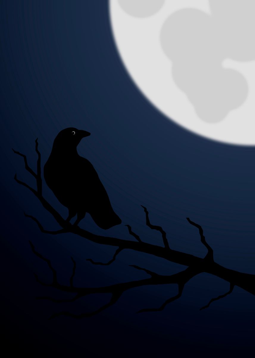 'Crow by Moonlight' Poster by Alleycat | Displate