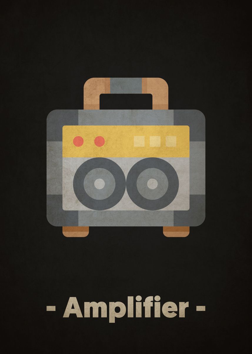 'Retro Amplifier Minimalist' Poster, picture, metal print, paint by ...