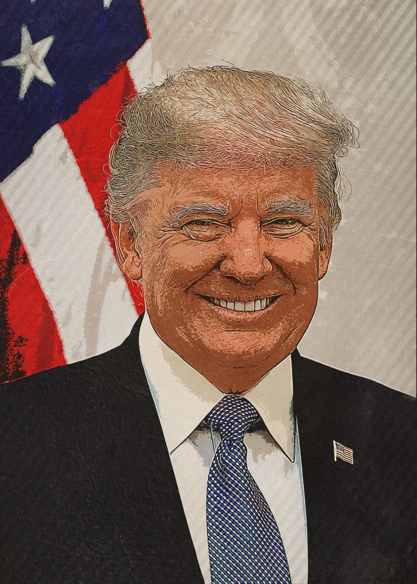 'donald trump' Poster, picture, metal print, paint by Thogi Gio | Displate