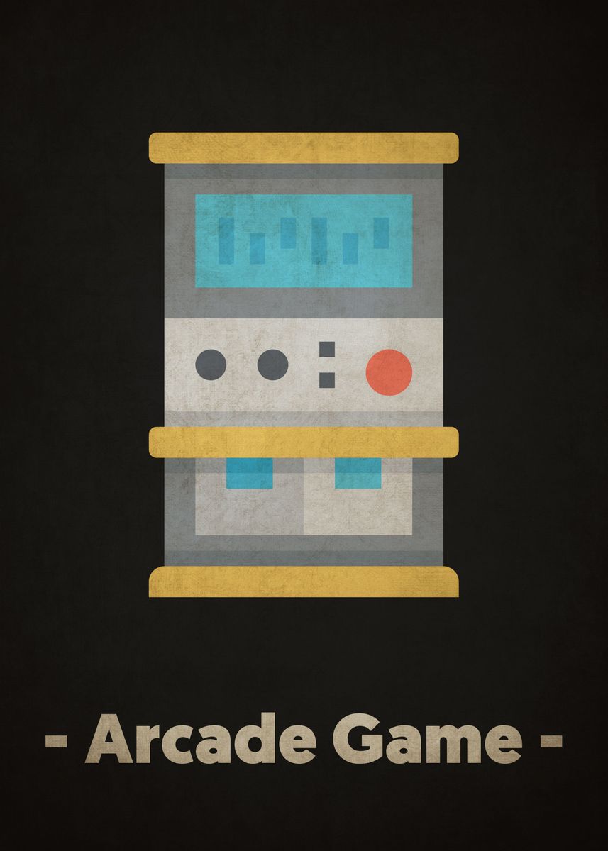 'Retro Arcade Minimalist' Poster, picture, metal print, paint by ...
