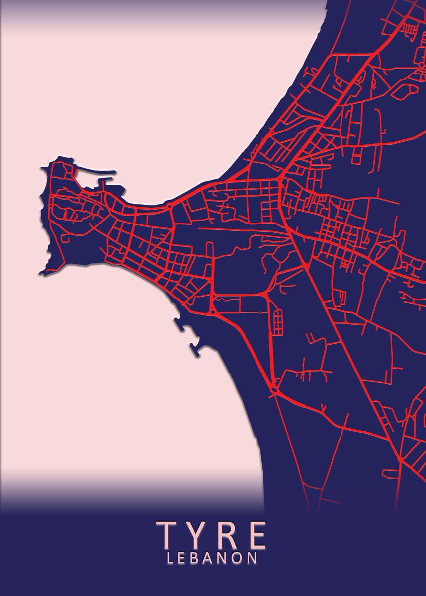 'Tyre Lebanon ' Poster by City Map Art Prints | Displate