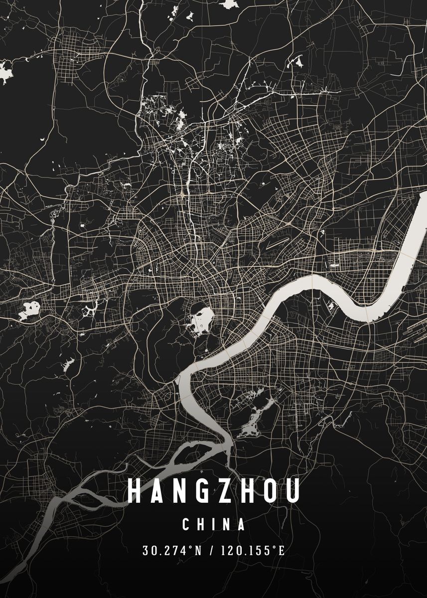 'Hangzhou China' Poster, picture, metal print, paint by Five Senses Art ...