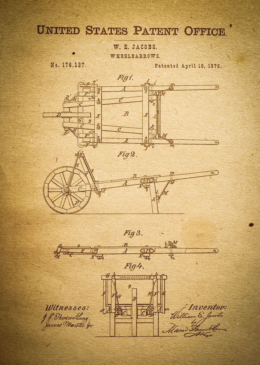 ' Wheelbarrows ' Poster, picture, metal print, paint by Hawk | Displate