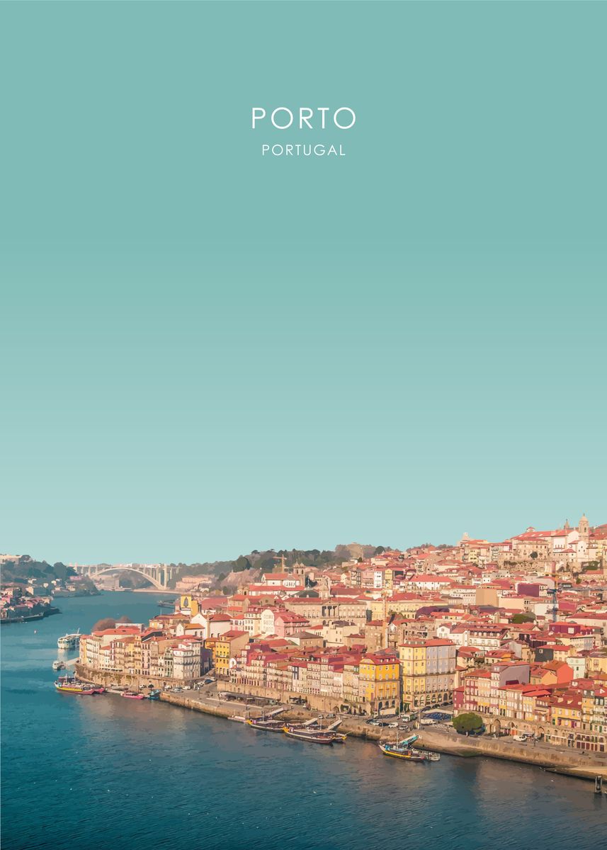 'Porto Portugal Travel Art' Poster, picture, metal print, paint by aio ...