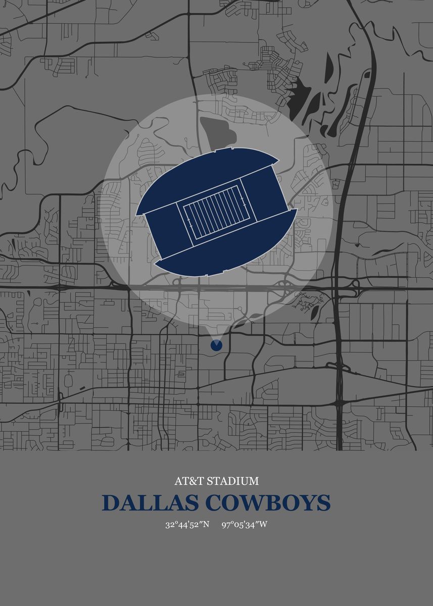 ' Dallas Stadium Sports Fan' Poster, picture, metal print, paint by ...