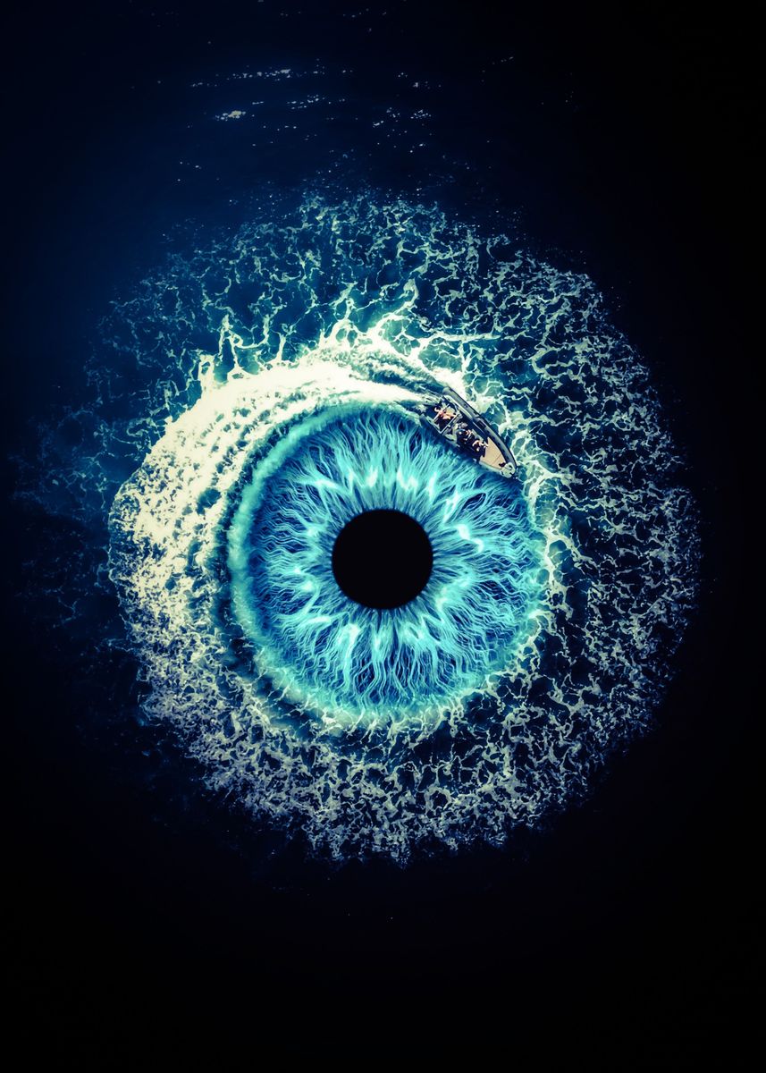 'Eye Boat Ocean' Poster, picture, metal print, paint by Gen Z | Displate