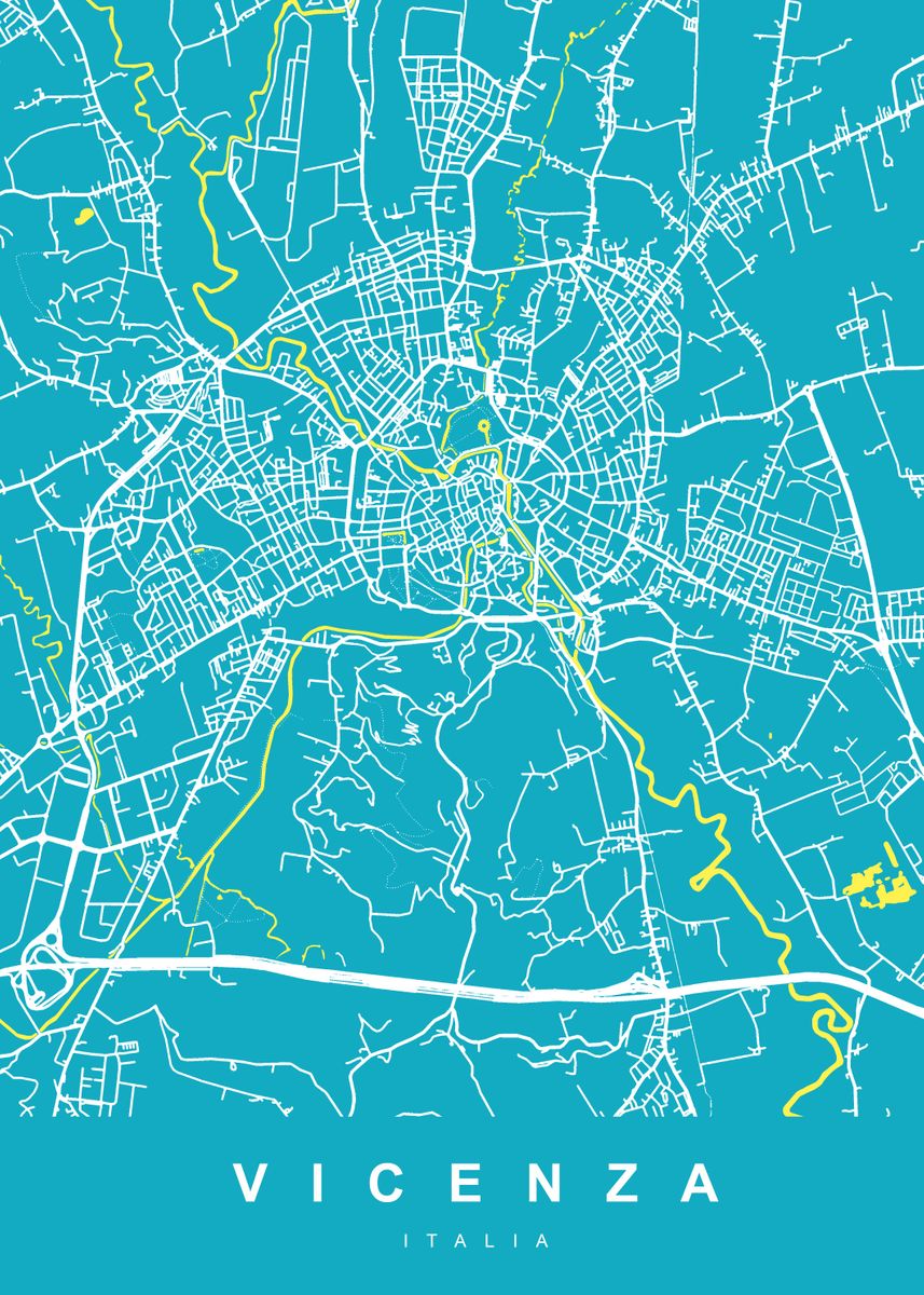 'VICENZA City Map Italy' Poster by UrbanMaps | Displate