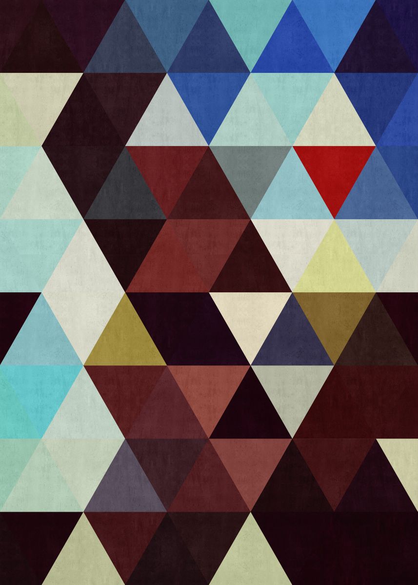 'Triangular pattern IX' Poster, picture, metal print, paint by Vitor ...