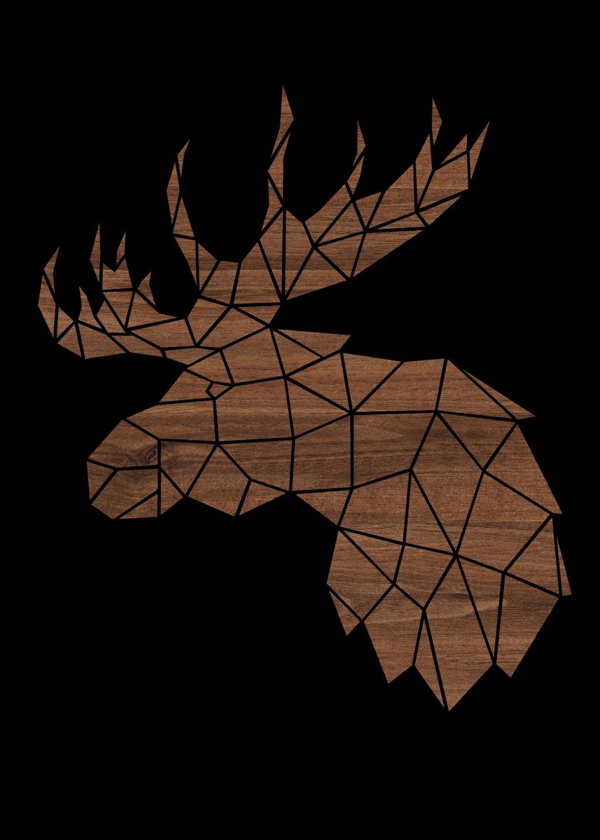 'Elk Walnut' Poster, picture, metal print, paint by Blackman Studio ...