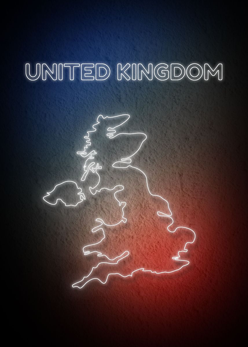 'Neon United Kingdom' Poster by Lawry Designs | Displate