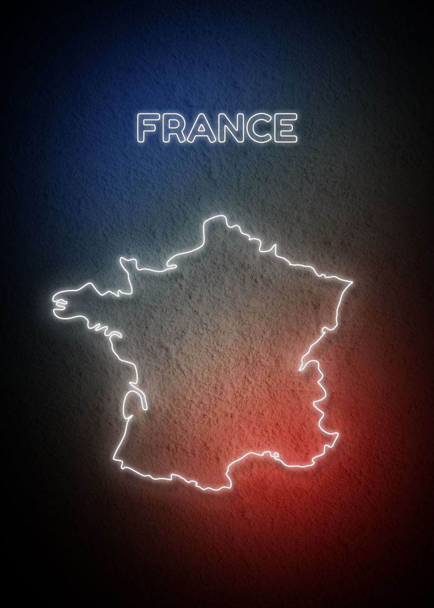 'Neon France' Poster by Lawry Designs | Displate