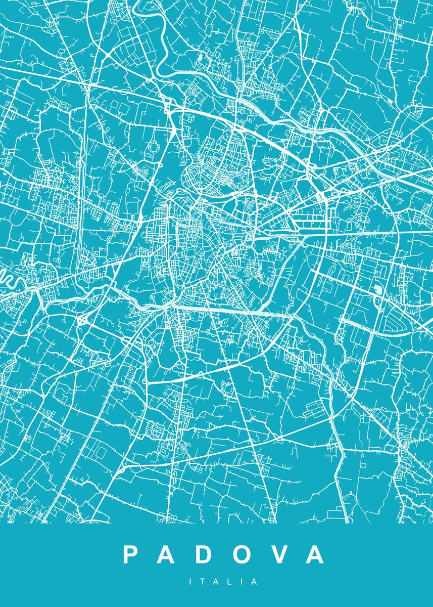 'PADOVA City Map Italia' Poster by UrbanMaps | Displate