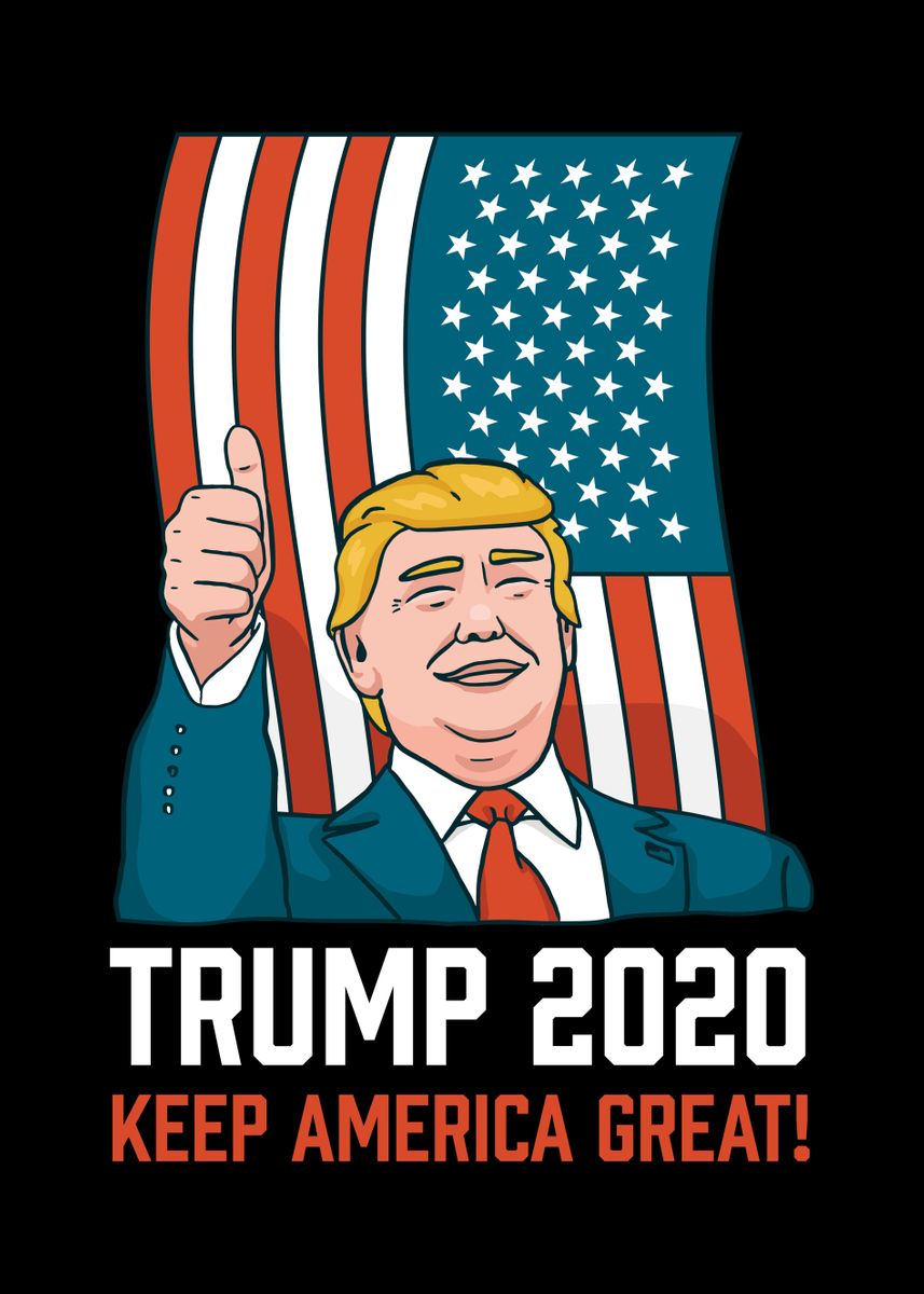 'Donald Trump 2020 American' Poster, picture, metal print, paint by ...