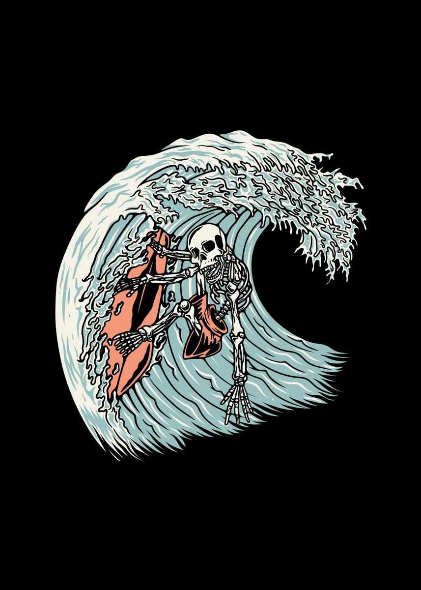 'Death Surfer' Poster, picture, metal print, paint by Quilimo Studio ...