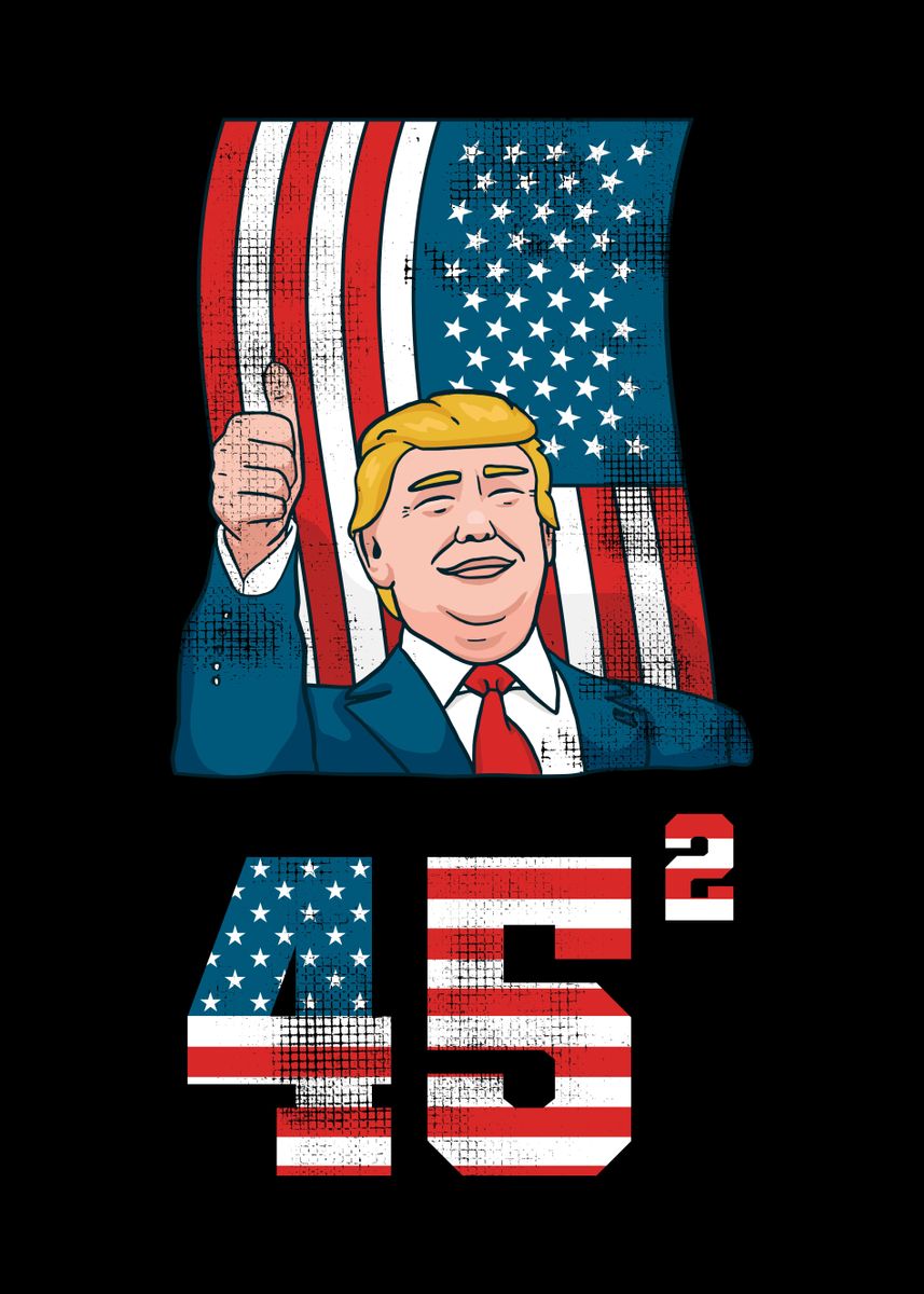 'Donald Trump 2020 American' Poster, picture, metal print, paint by ...