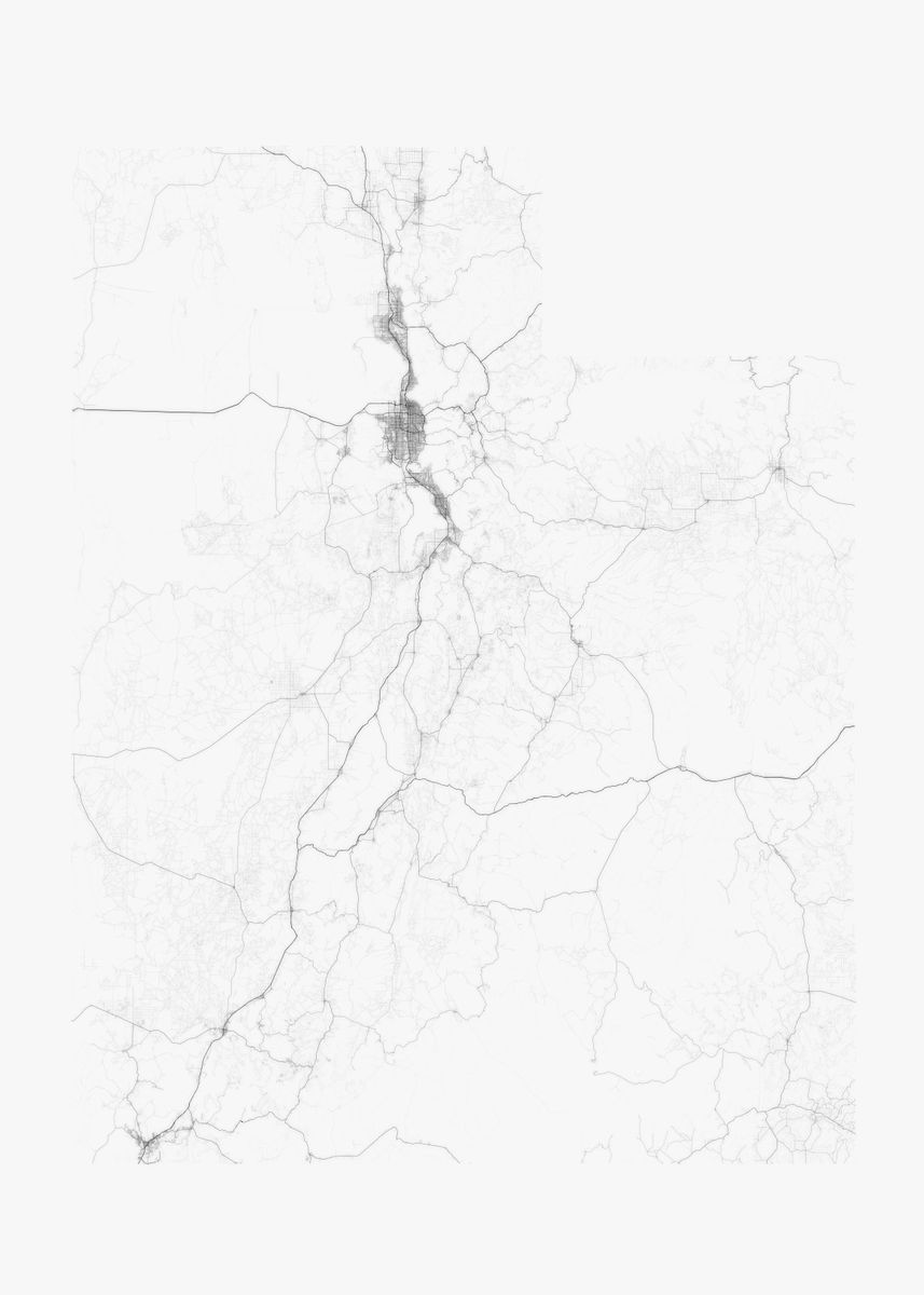 'Roads of Utah Map' Poster by GraphicalMaps | Displate