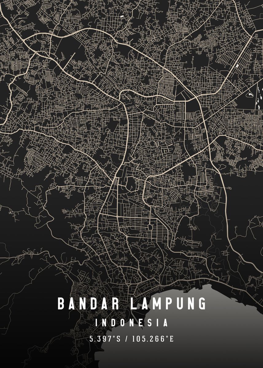 'Bandar Lampung Indonesia' Poster, picture, metal print, paint by Five ...