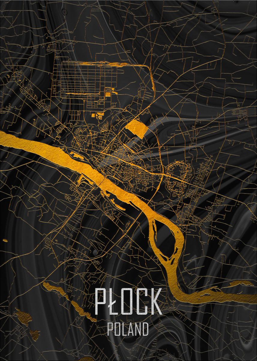 'Plock Poland' Poster, picture, metal print, paint by Coconut Sorbet ...