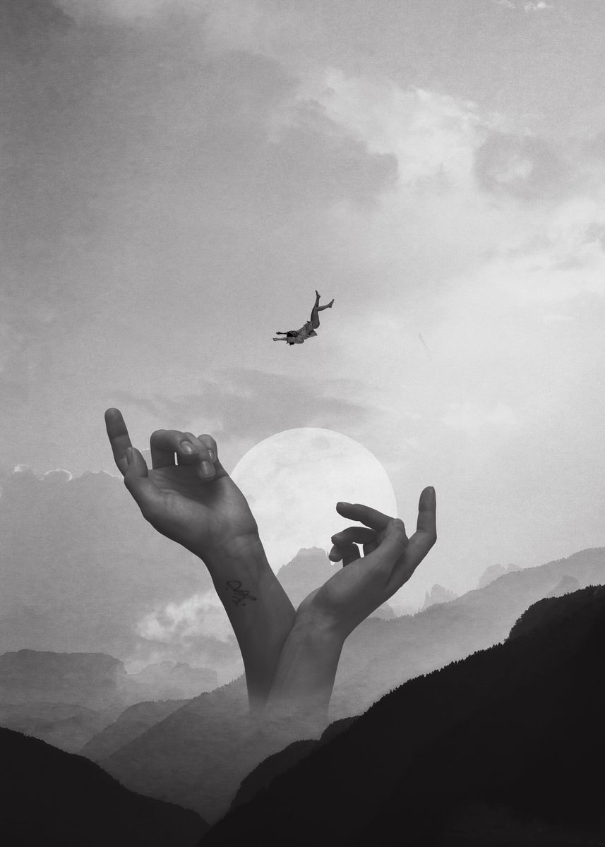 'Falling ' Poster, picture, metal print, paint by Chirag Dulyan | Displate