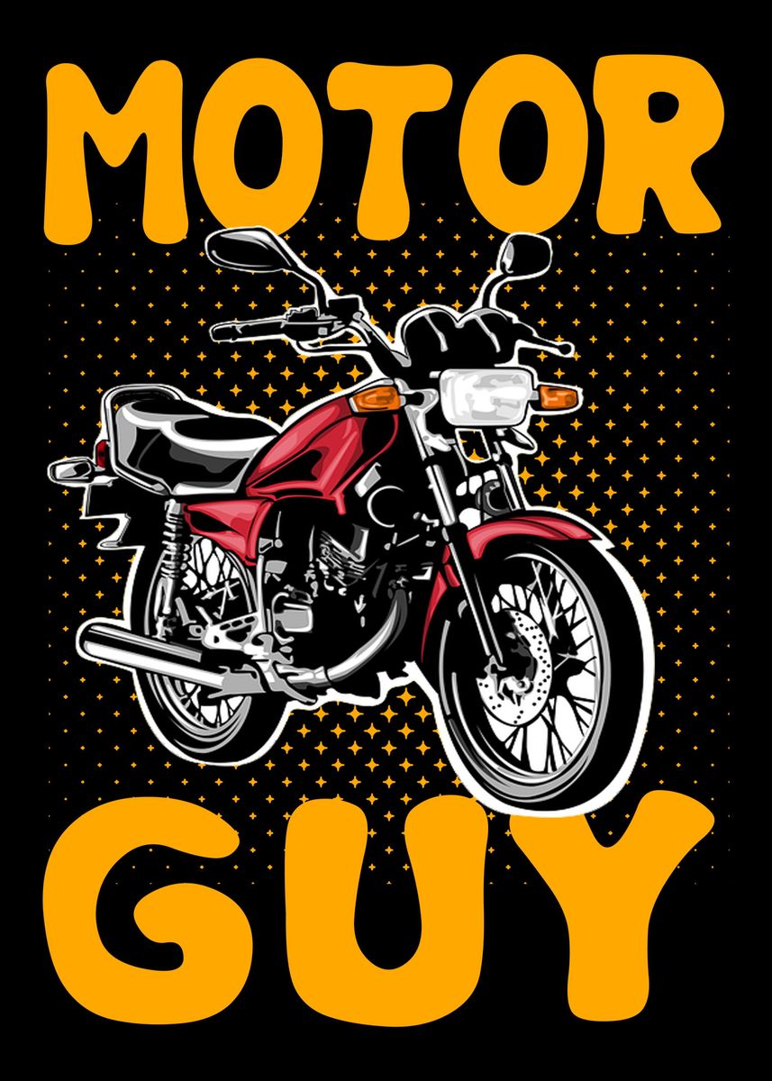 'Motor Guy' Poster, picture, metal print, paint by Cooldruck | Displate