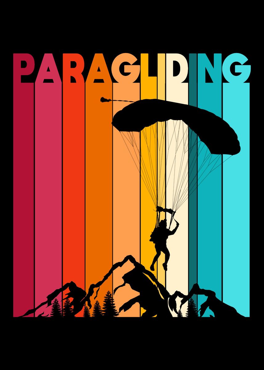 'Paragliding' Poster by Cooldruck | Displate