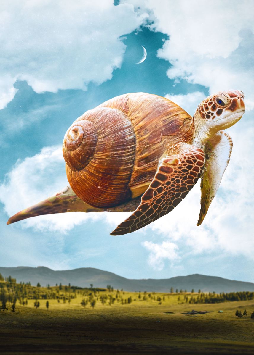 'The Flying Snurtle' Poster, picture, metal print, paint by Pascal ...
