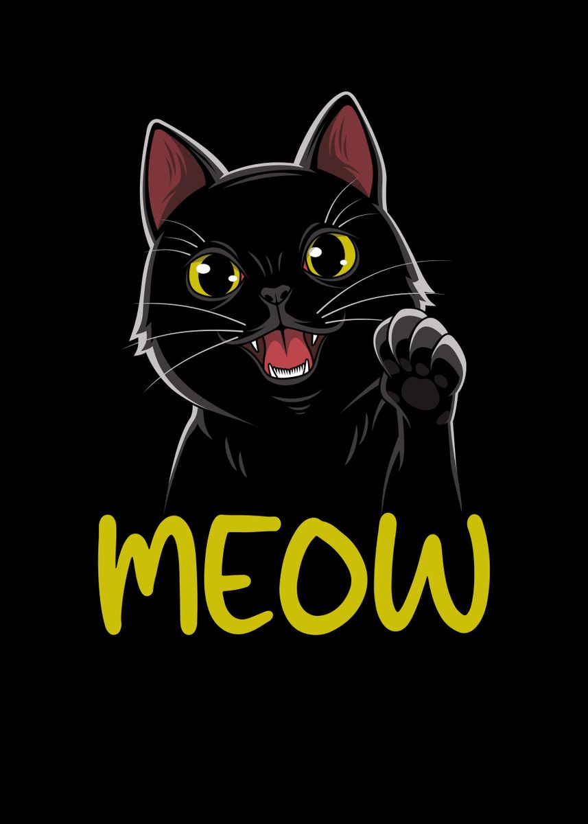 'Kitty Meow cute Cat' Poster by Foxxy Merch | Displate