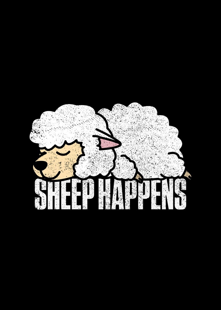 'Funny Sheep Happens' Poster by Visualz | Displate