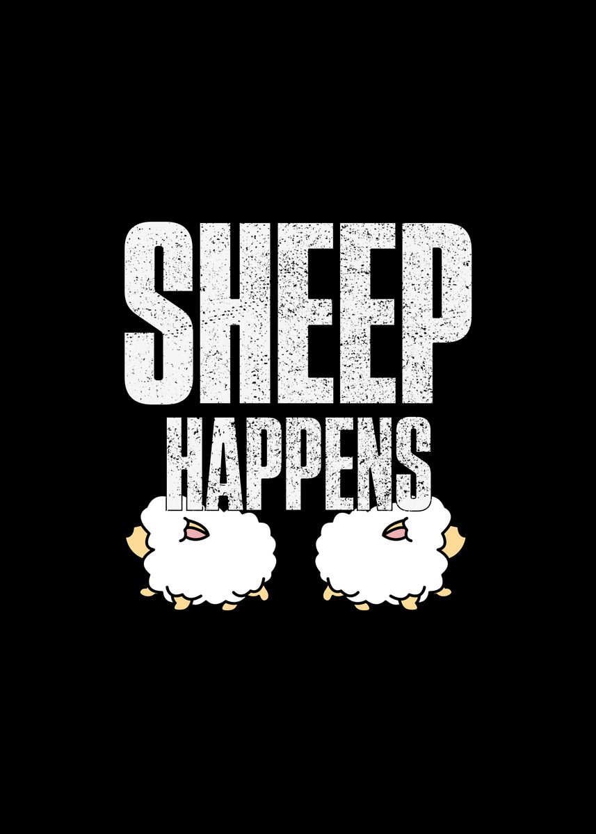 'Funny Sheep Happens' Poster, picture, metal print, paint by Visualz ...