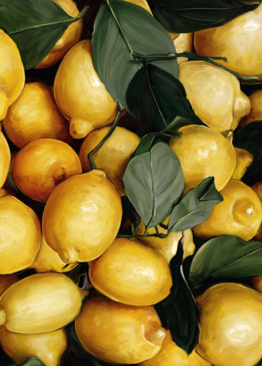 'Fresh Lemons' Poster, picture, metal print, paint by Dmitry Belov ...