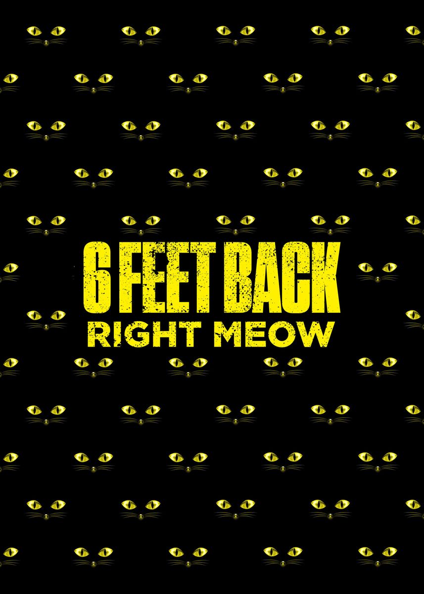 '6 Feet Back Right Meow' Poster, picture, metal print, paint by Visualz ...